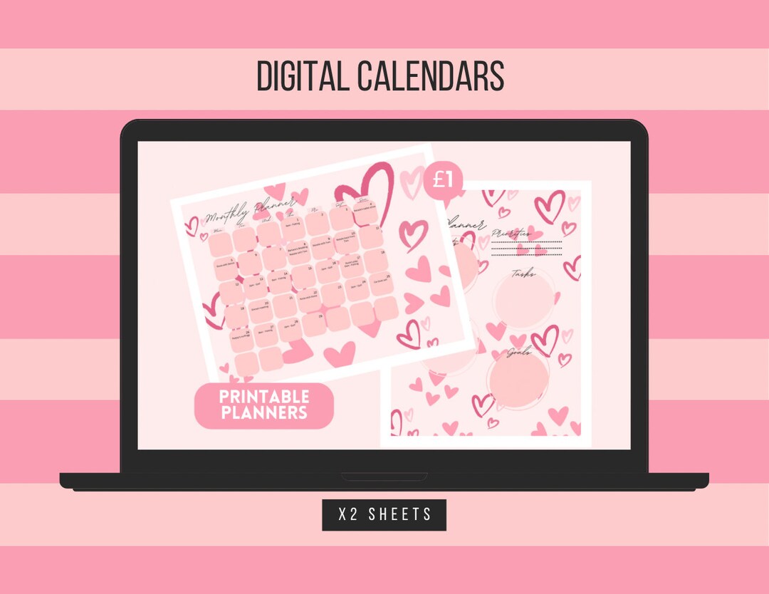Decorative Planner Pretty Calendar Art Planner Colourful Organiser ...