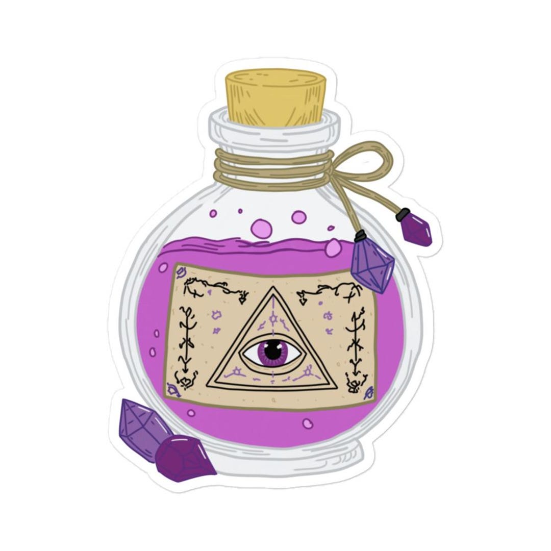 Pink Potion Sticker | All Seeing Eye Art | Witchy Potion Bottle Vinyl ...