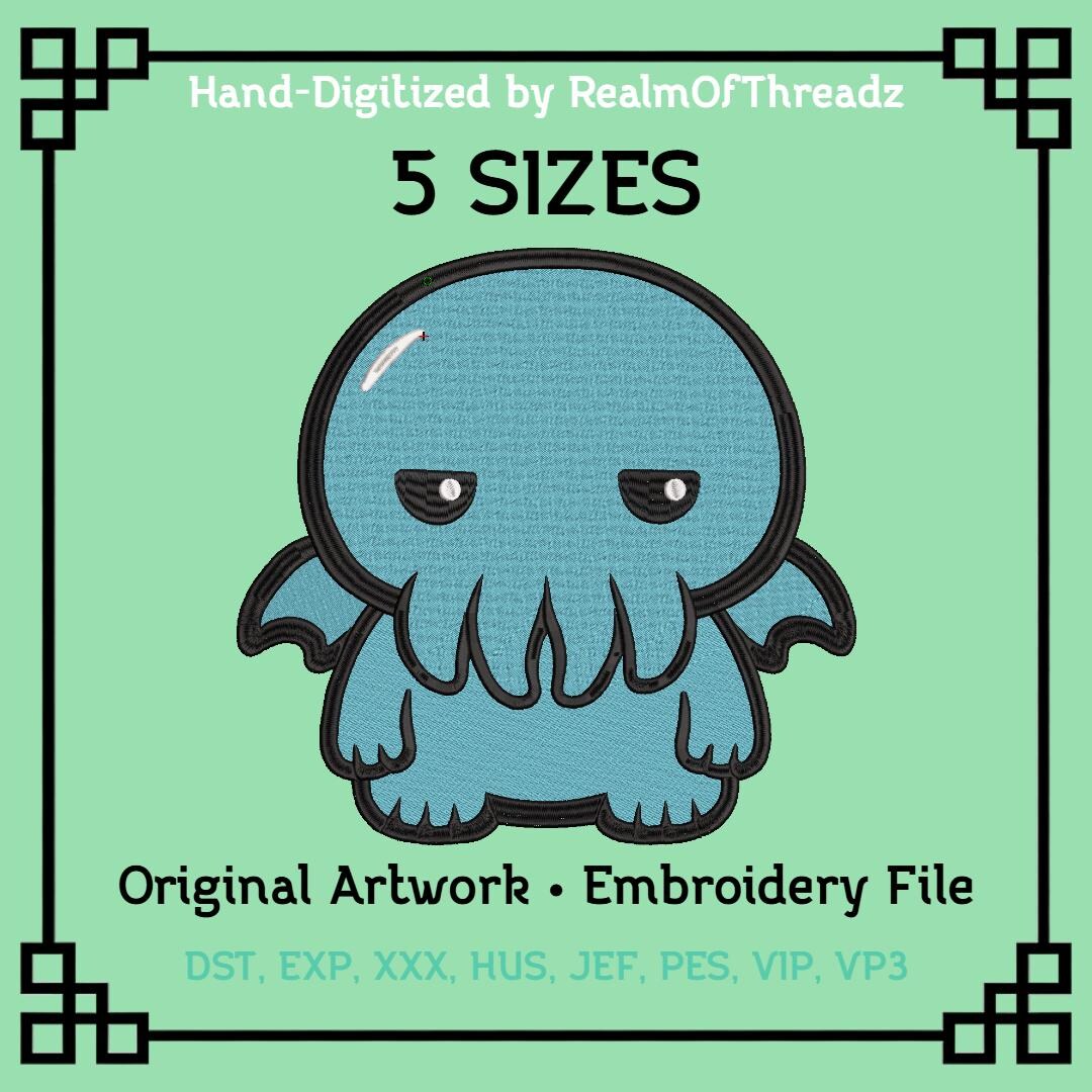 Cthulu Embroidery Design – Chibi Digital File (JEF, DST, EXP Etc..) - Etsy