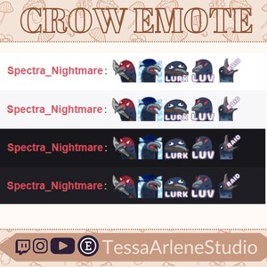 Whimsical Crow Emote and Bird Lurk - Emote Bundle for Gamers and ...