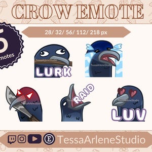 Whimsical Crow Emote and Bird Lurk - Emote Bundle for Gamers and ...