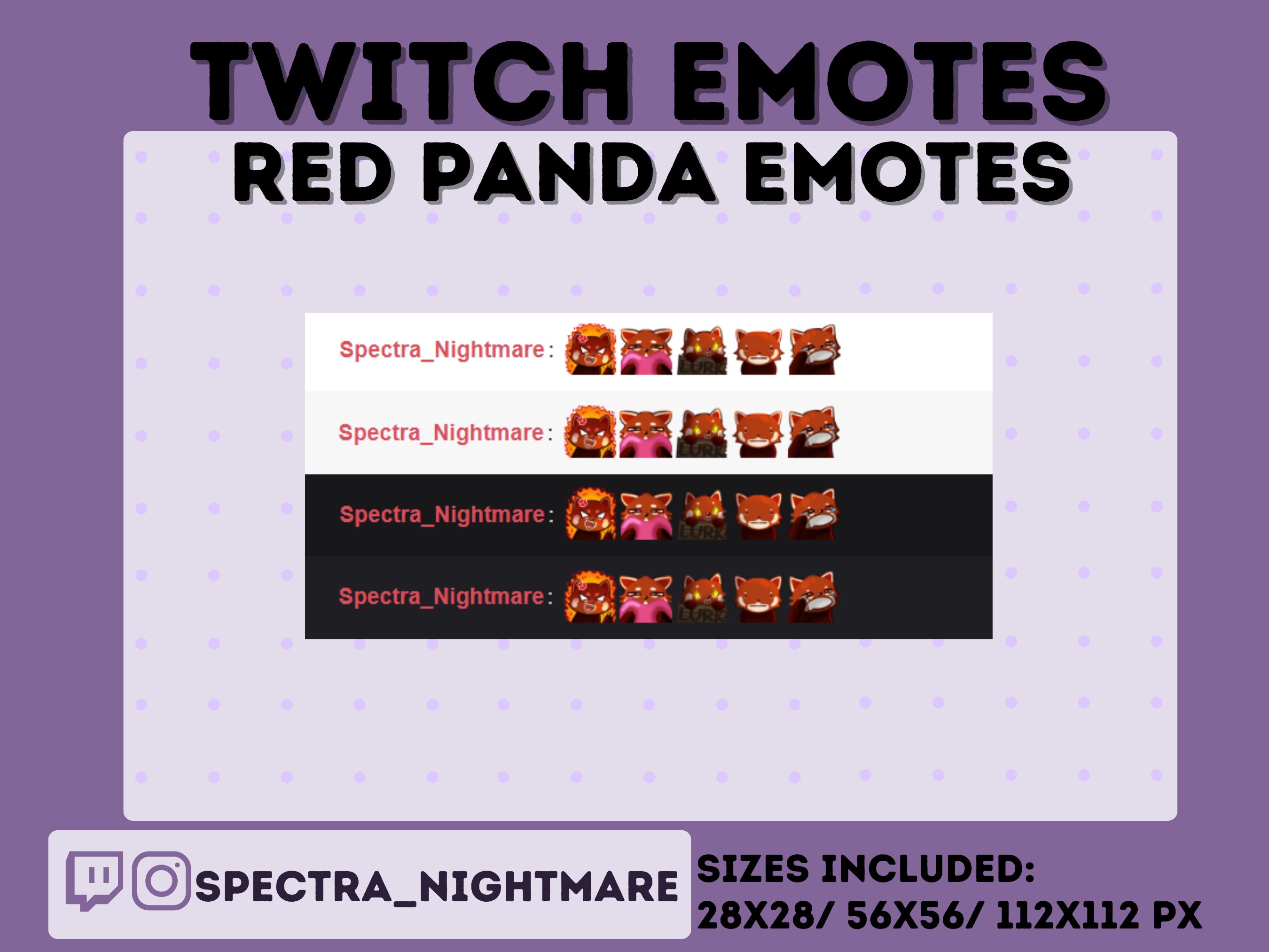 Red Panda Twitch Discord Youtube Lurk Sleepy Merp Angry Love Emote - Etsy