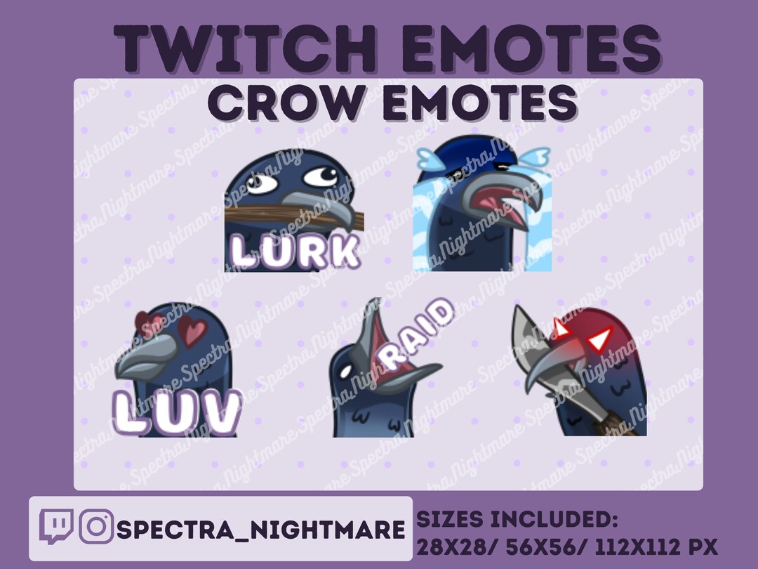 Crow Emote Bird Emote Lurk Love Cry Raid Knife - Etsy