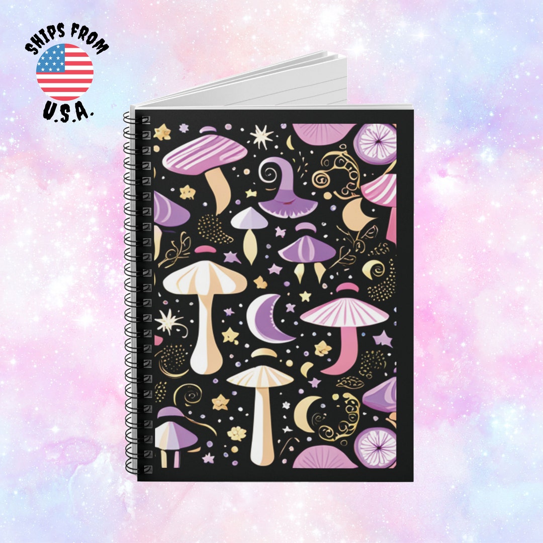 Pink Goblincore Mushroom Witchy Notebook - Etsy