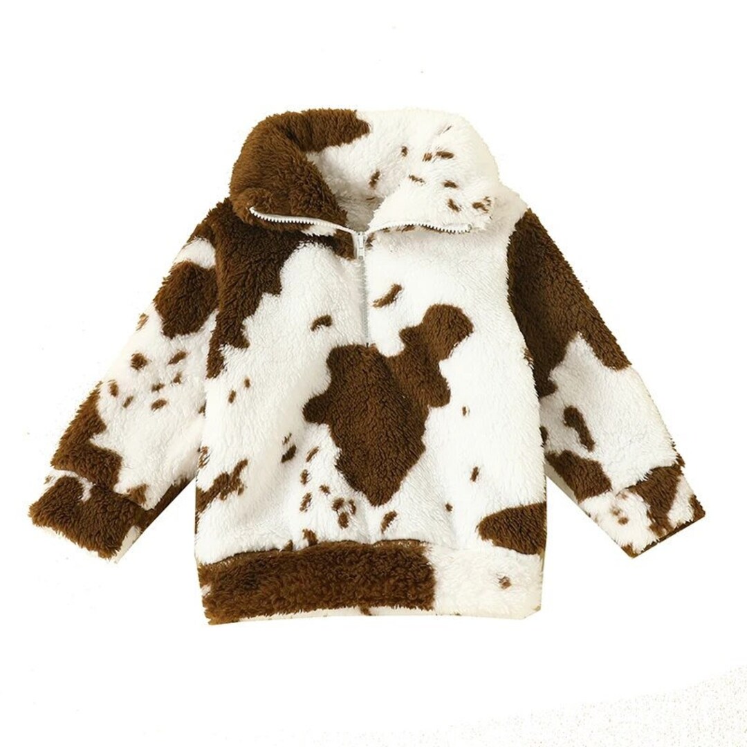 Toddler Cow Print Fleece Jacket Baby Long Sleeve Jacket Baby - Etsy