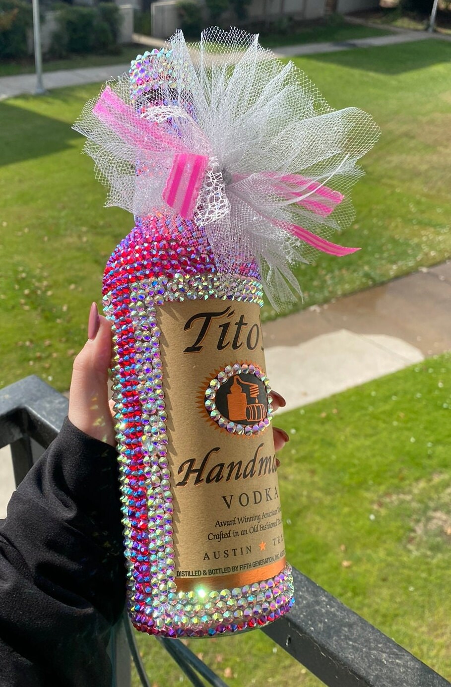 Rhinestone Alcohol Bottle - Etsy