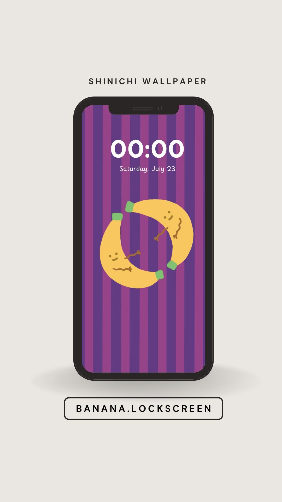 Funny Banana Lock Screen Wallpaper, Cute Minimal Digital Download for ...