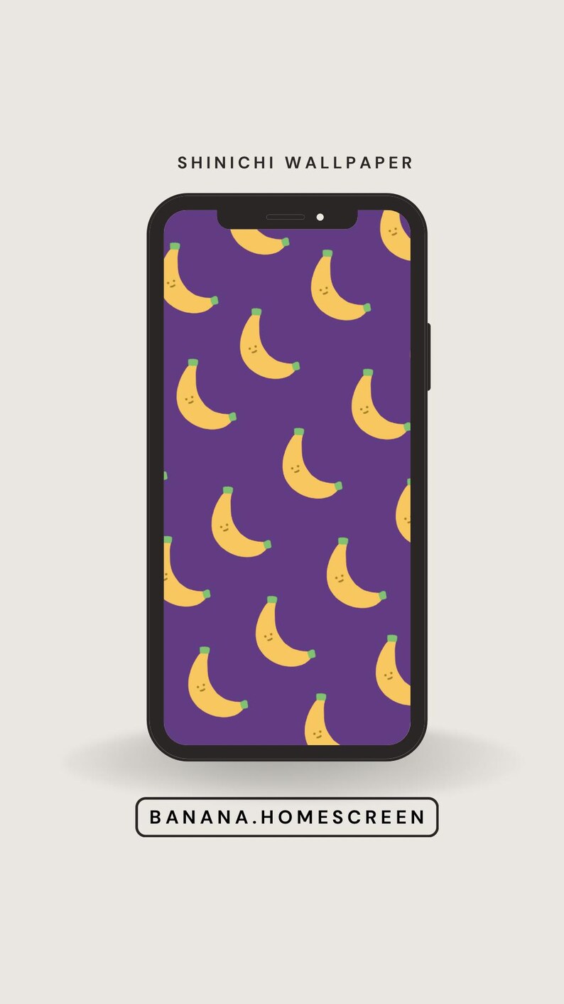 Funny Banana Lock Screen Wallpaper, Cute Minimal Digital Download for ...
