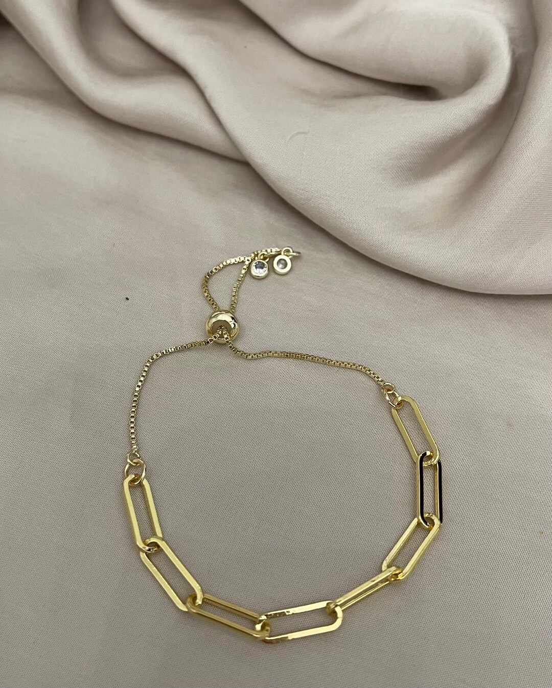 Chain Link 14K Gold Bracelet 14K Gold Filled Adjustable Bracelet ...