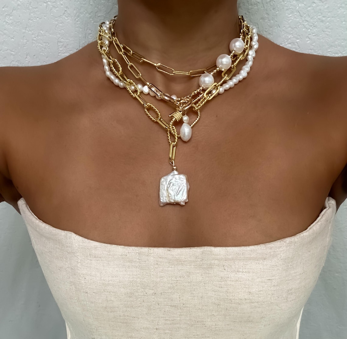 14K Gold Paperclip Necklace - 14K Gold Filled Paperclip Necklace ...