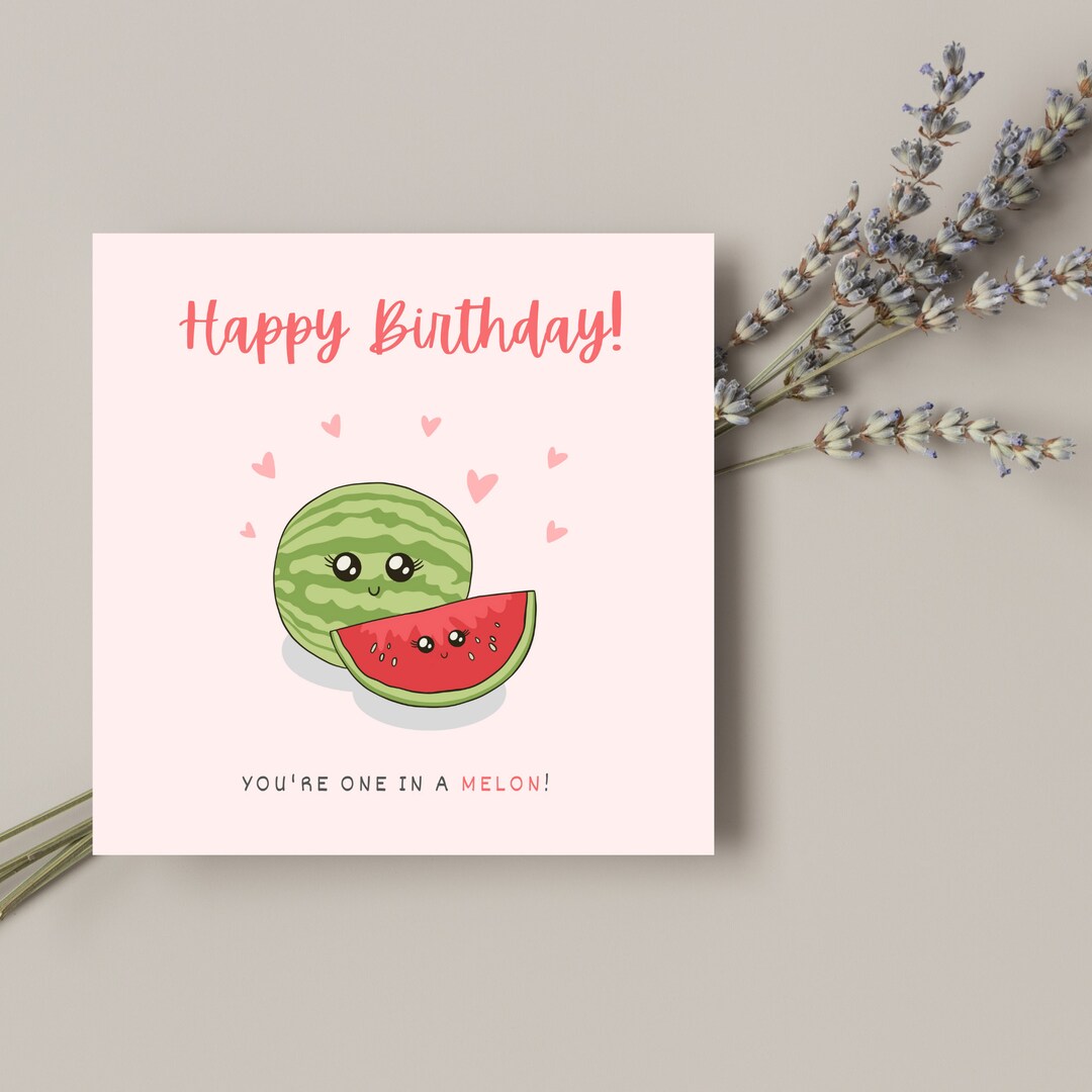 New Happy Birthday Melon Card - Etsy