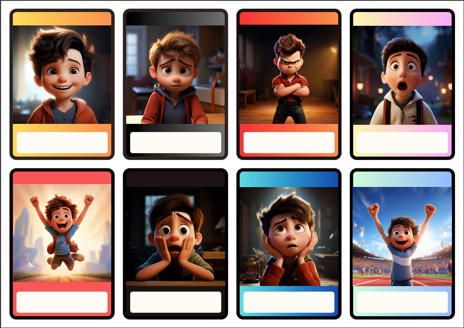 8 Printable Flashcards - Emotions and Feelings + FREE COLORING PAGES - Etsy