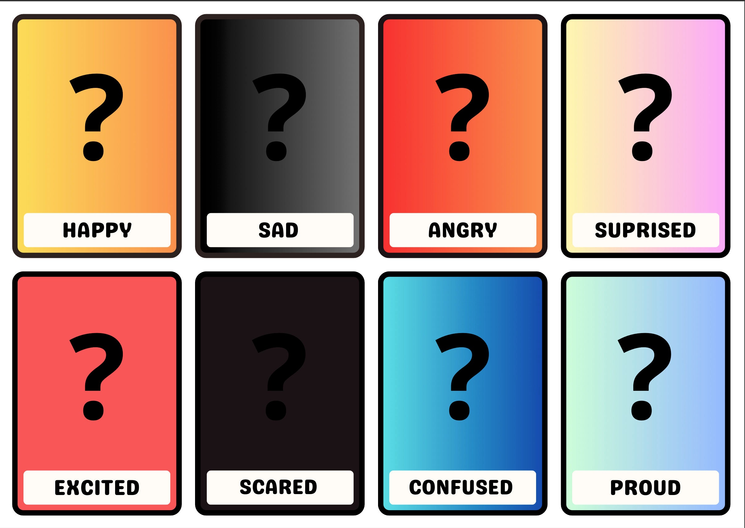 8 Printable Flashcards - Emotions and Feelings + FREE COLORING PAGES - Etsy