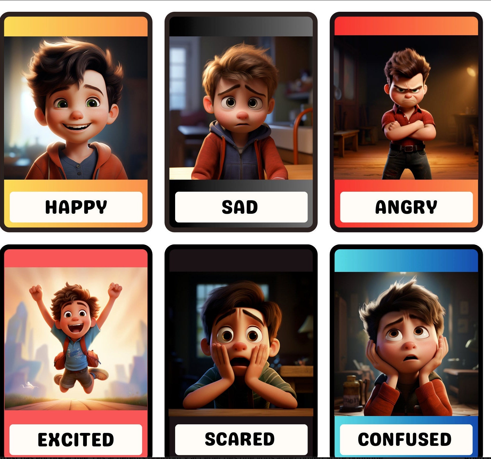 8 Printable Flashcards - Emotions and Feelings + FREE COLORING PAGES - Etsy