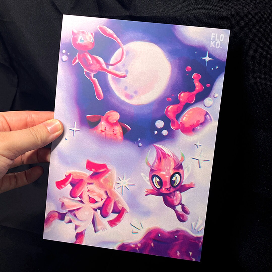 A5 Cute Pink Pokémon Pokemon Sulfate Cardboard Print Card Jirachi ...