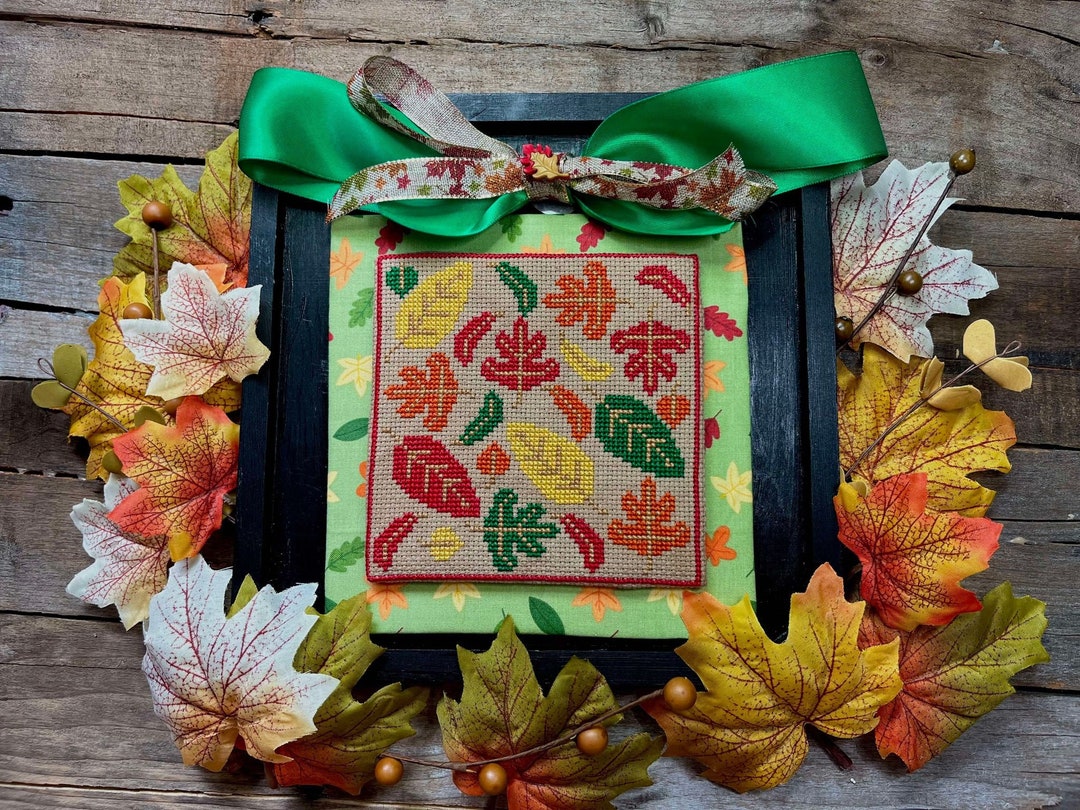 September Leaves Monthly Cross Stitch Pattern, Digitial PDF Instant ...