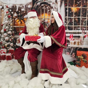 Dark Red Christmas Dress for Woman, Mrs. Santa Clause Outfit, Deluxe ...