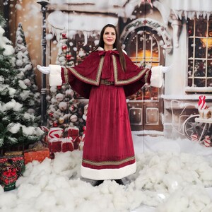 Dark Red Christmas Dress for Woman, Mrs. Santa Clause Outfit, Deluxe ...
