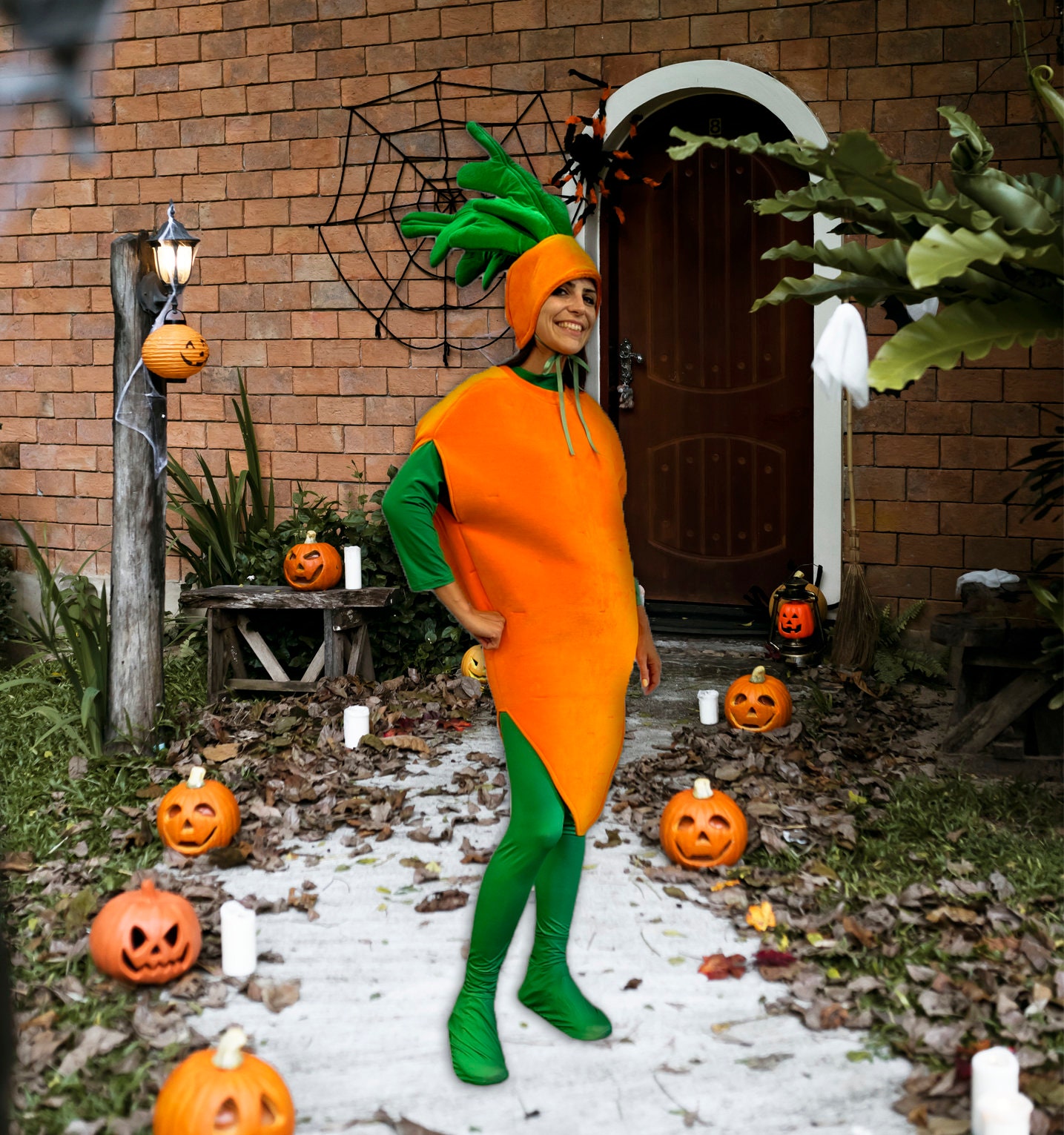 Halloween Carrot Costume Adult Size, Unisex, Carnival Carrot Costume ...
