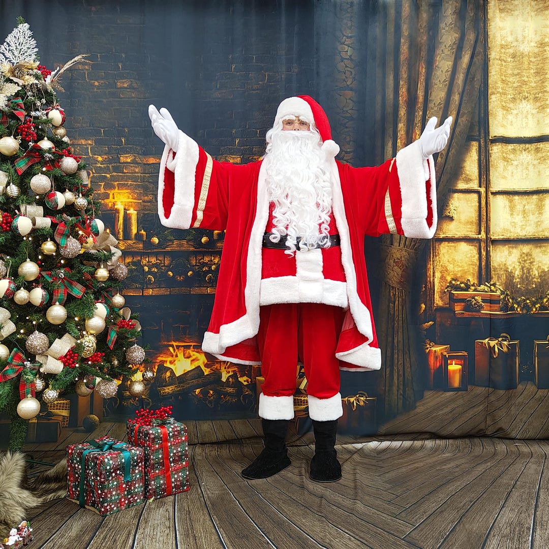 Santa Clause Luxury Costume Dark Red JUST A JACKET, Trousers and a HAT ...
