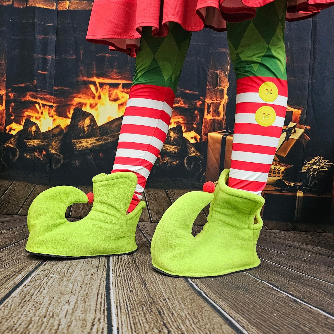 Green Elf Shoes, Personalized Shoes for Elf, Elf Boots, Green Elf Shoes ...