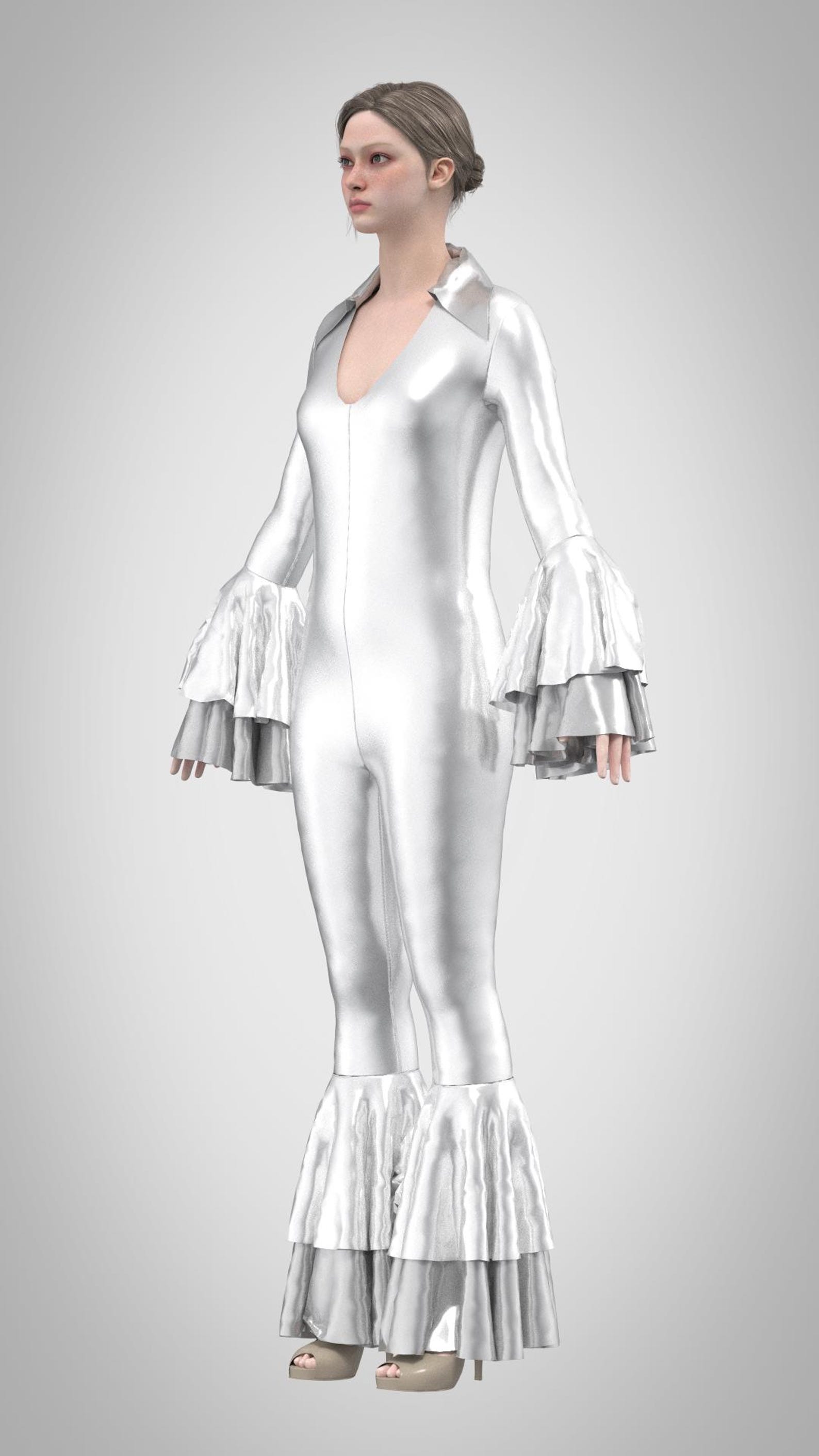Personalized White Silver Disco Jumpsuit - Size S - Etsy