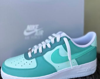 Custom Nike Air Force 1 Low Sneakers Green Block - Etsy