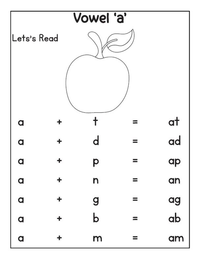 CVC Words Worksheets for Kindergarten: Phonics, Blending, Reading ...