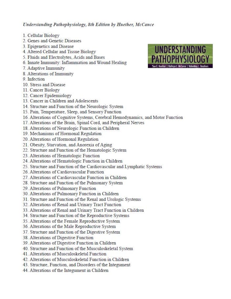 Practice Question and Answers for Understanding Pathophysiology 8th ...