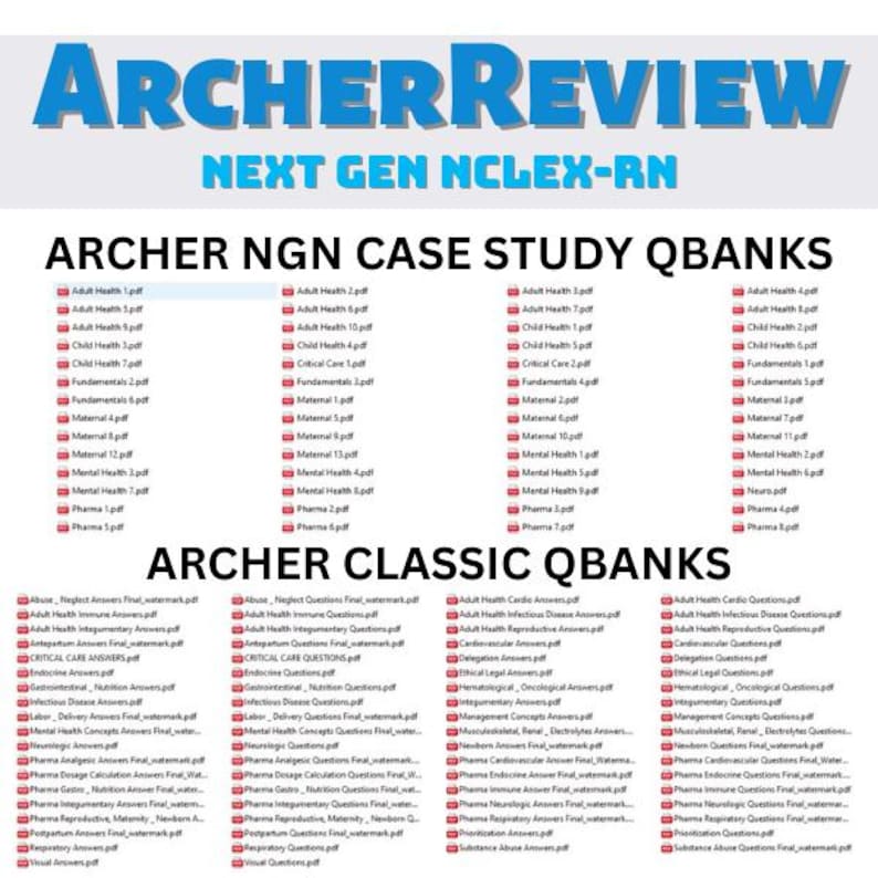 Archer Question Bank for Next Gen NCLEX-RN - Etsy