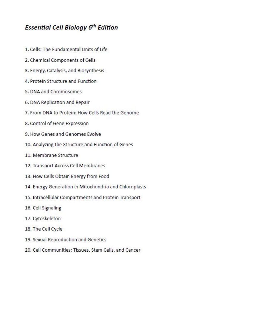 Practice Question and Answers for Essential Cell Biology 6th Edition - Etsy