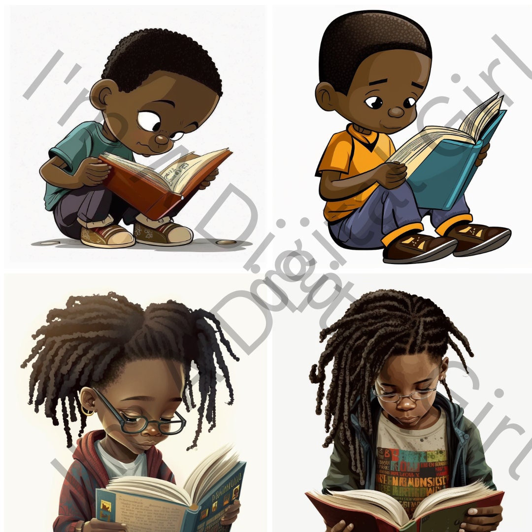 Multicultural Readers/ Diverse Readers Clipart, Children Reading, PNG ...