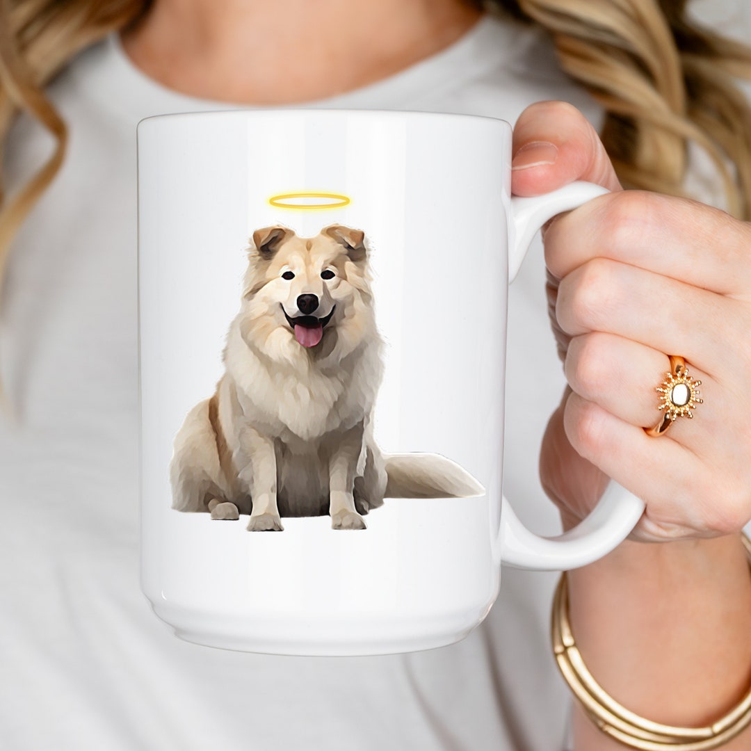 Personalized Memorial Mug With Dog Photo and Halo. Pet Sympathy Gift ...