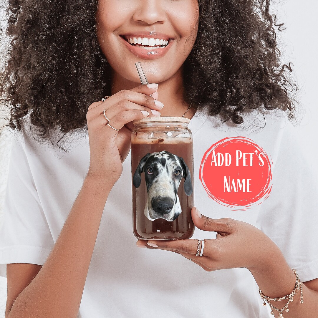 Personalized Pet Soda Can Glass, Custom Dog Photo Sipper Glass, Custom ...