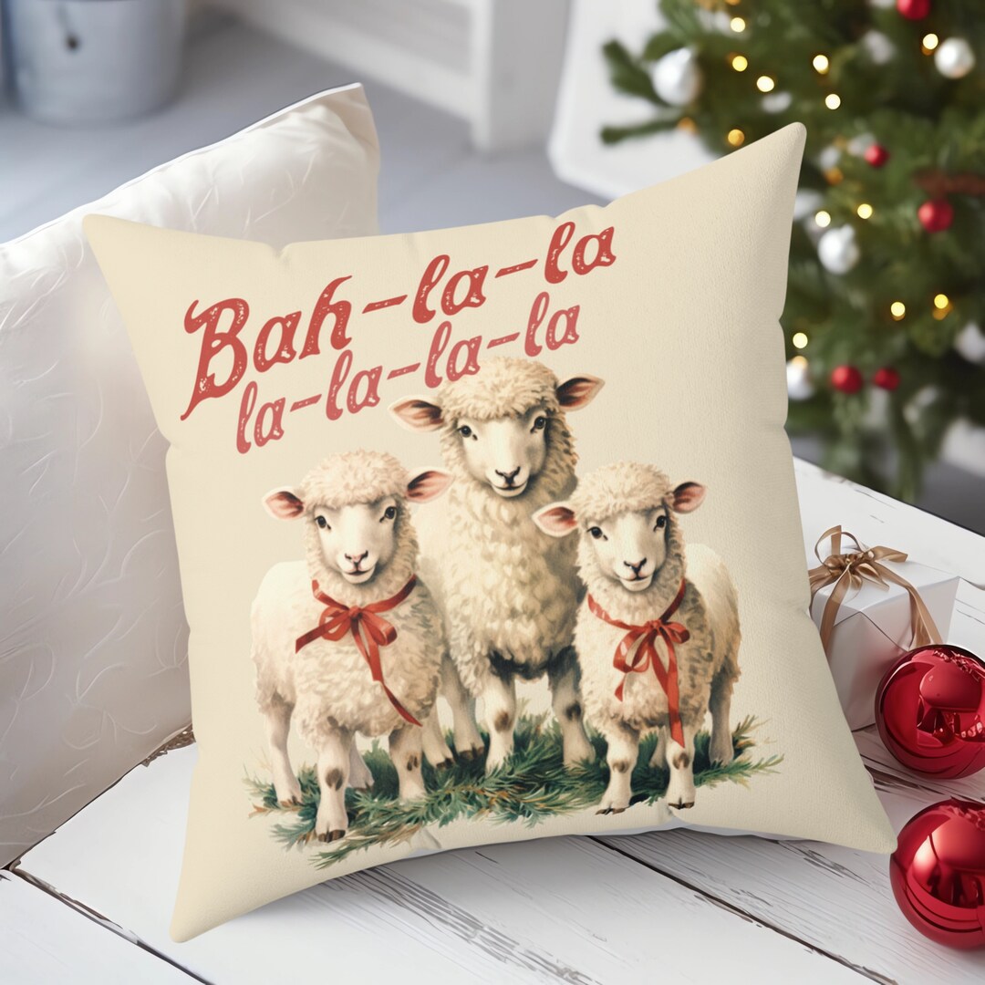 Christmas Sheep Throw Pillows, Seasonal Decor for Living Room, Holiday ...