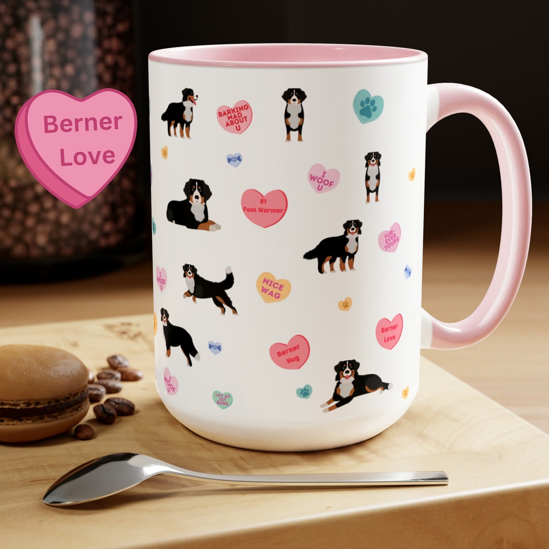 Bernese Mountain Dog Valentines Day Coffee Mug, Valentine's Mug for ...