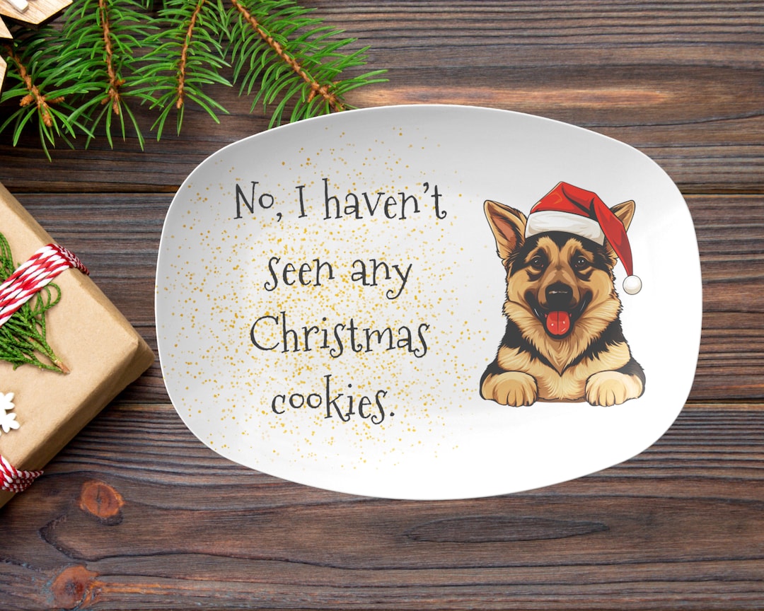German Shepherd Cookie for Santa Plate, Christmas Cookie Platter ...