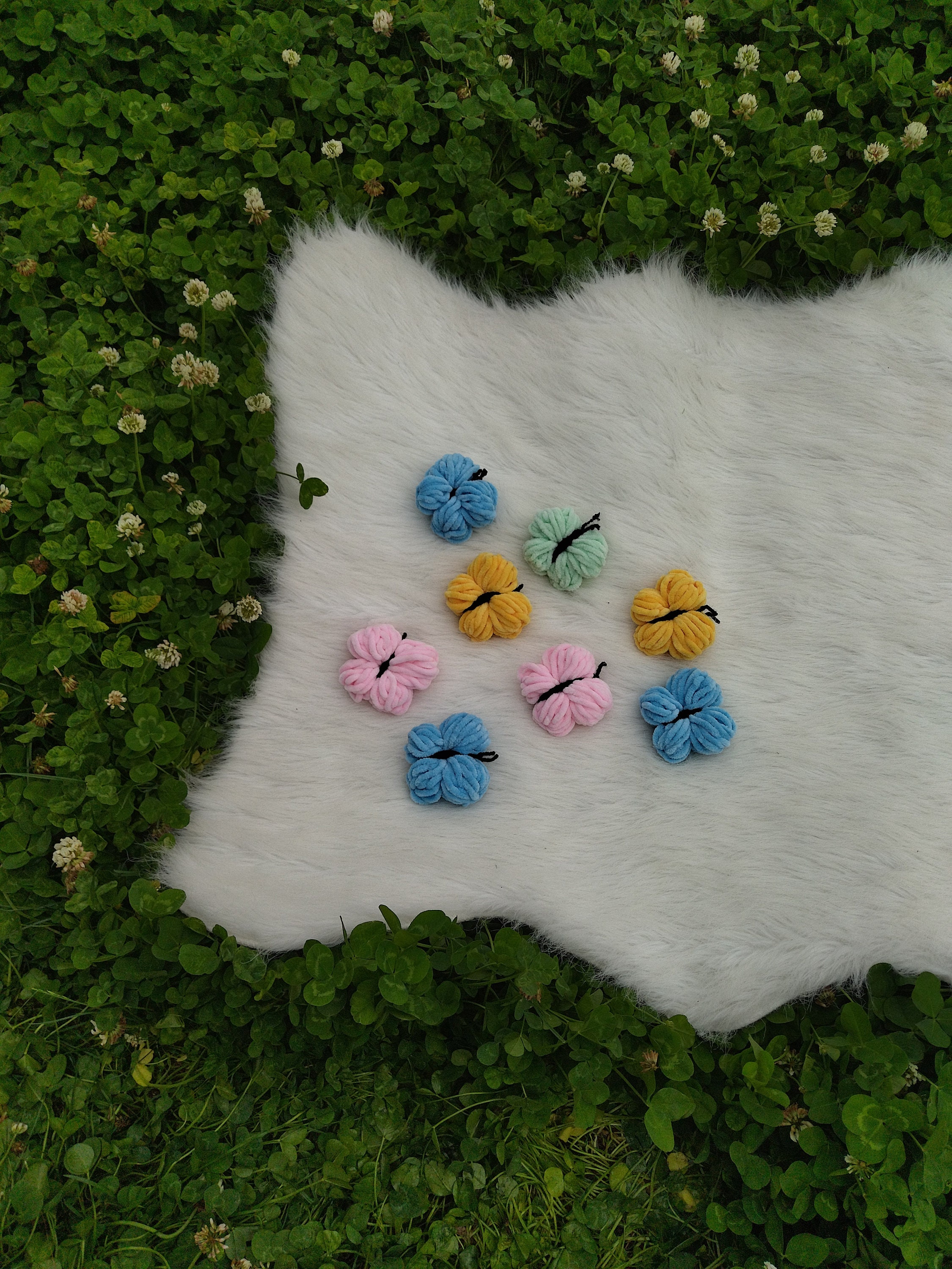 3D Crochet Large Velvet Butterfly Motifs, Knitted Butterflies, Crochet ...