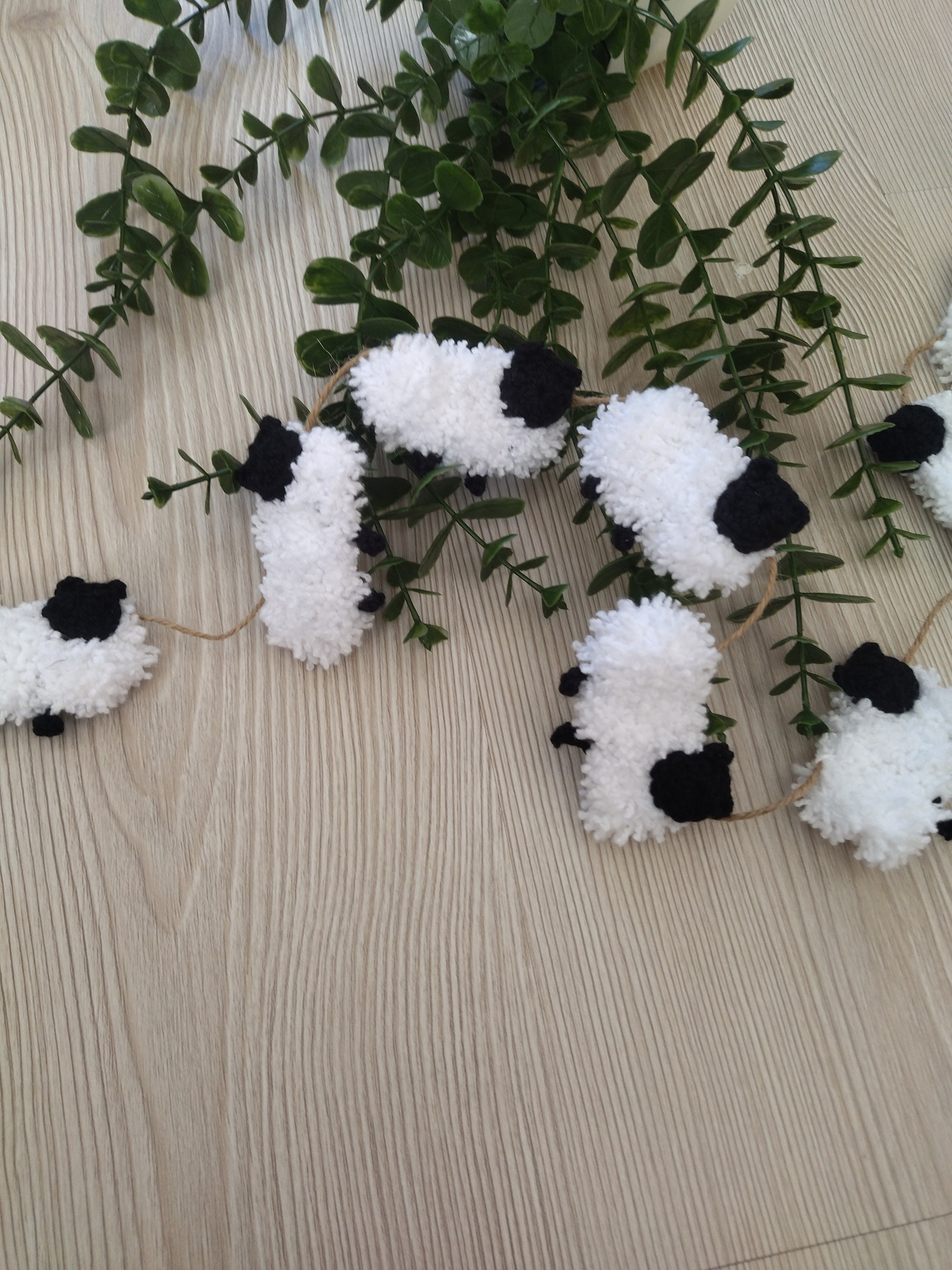 Crochet Sheep / Lamb Garland,handmade Sleepy Sheep Childern's Wall ...