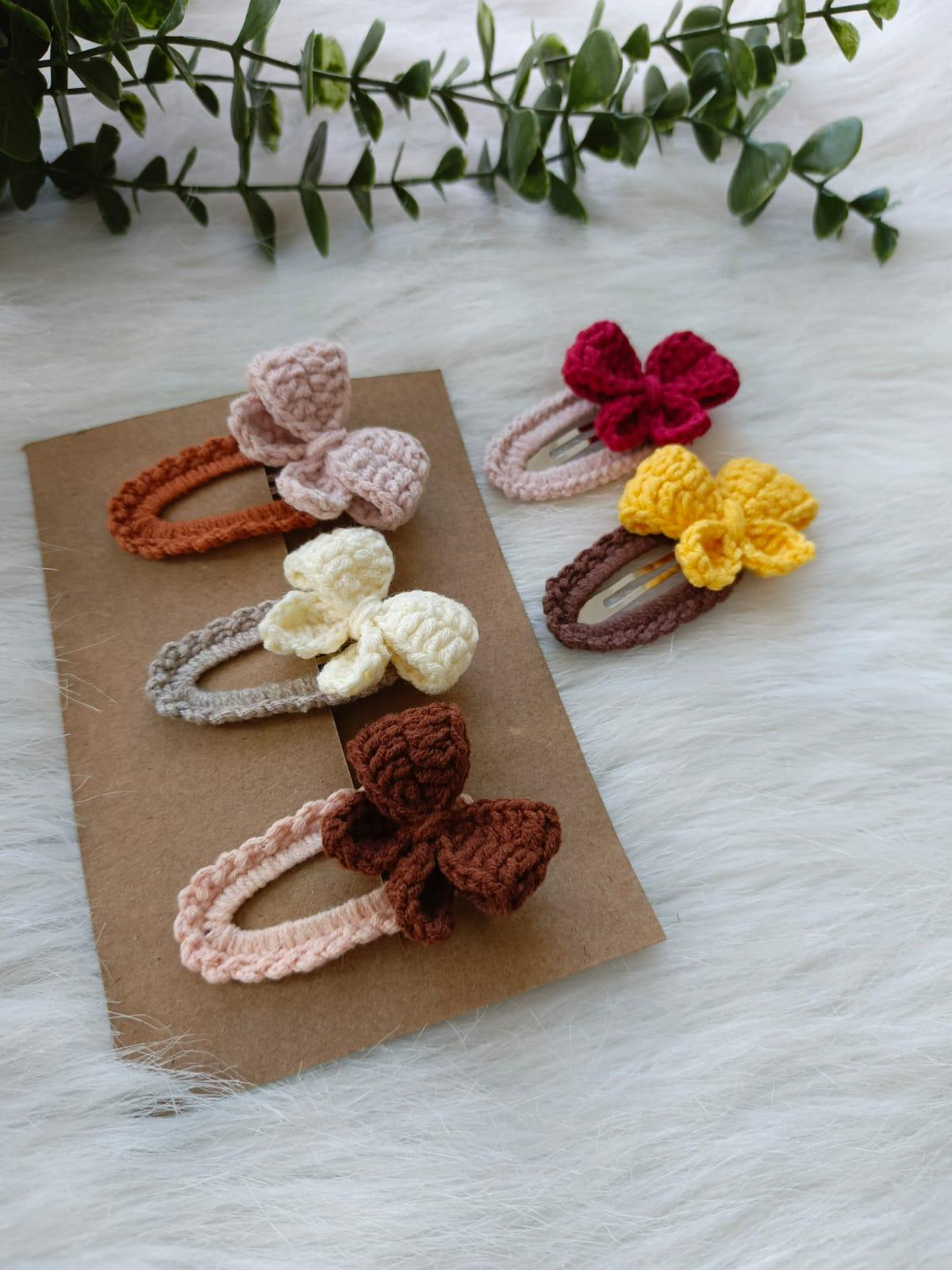 Crochet Bow Hair Clip Pattern, Girls Barrettes (digital Download) - Etsy