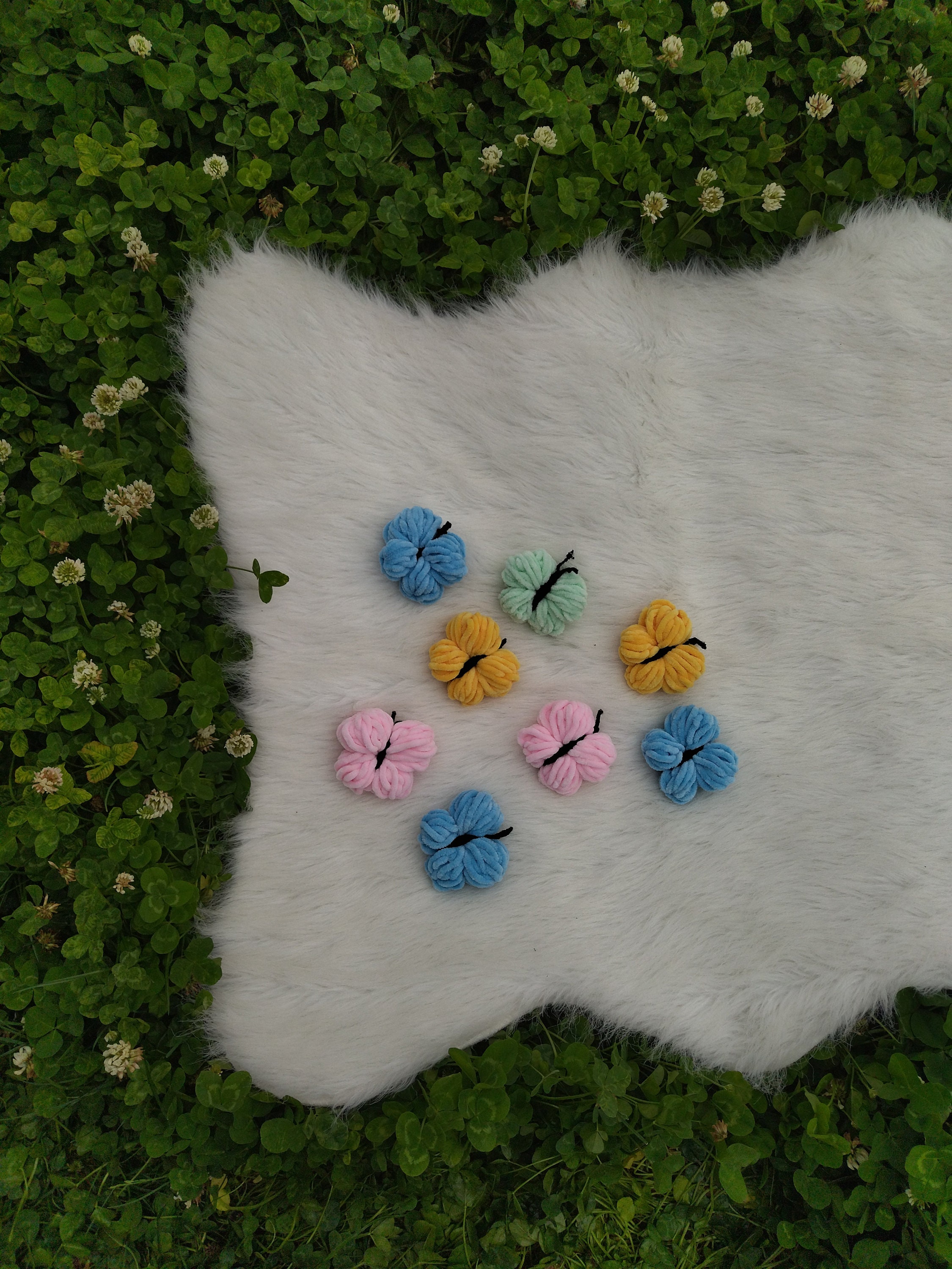 3D Crochet Large Velvet Butterfly Motifs, Knitted Butterflies, Crochet ...