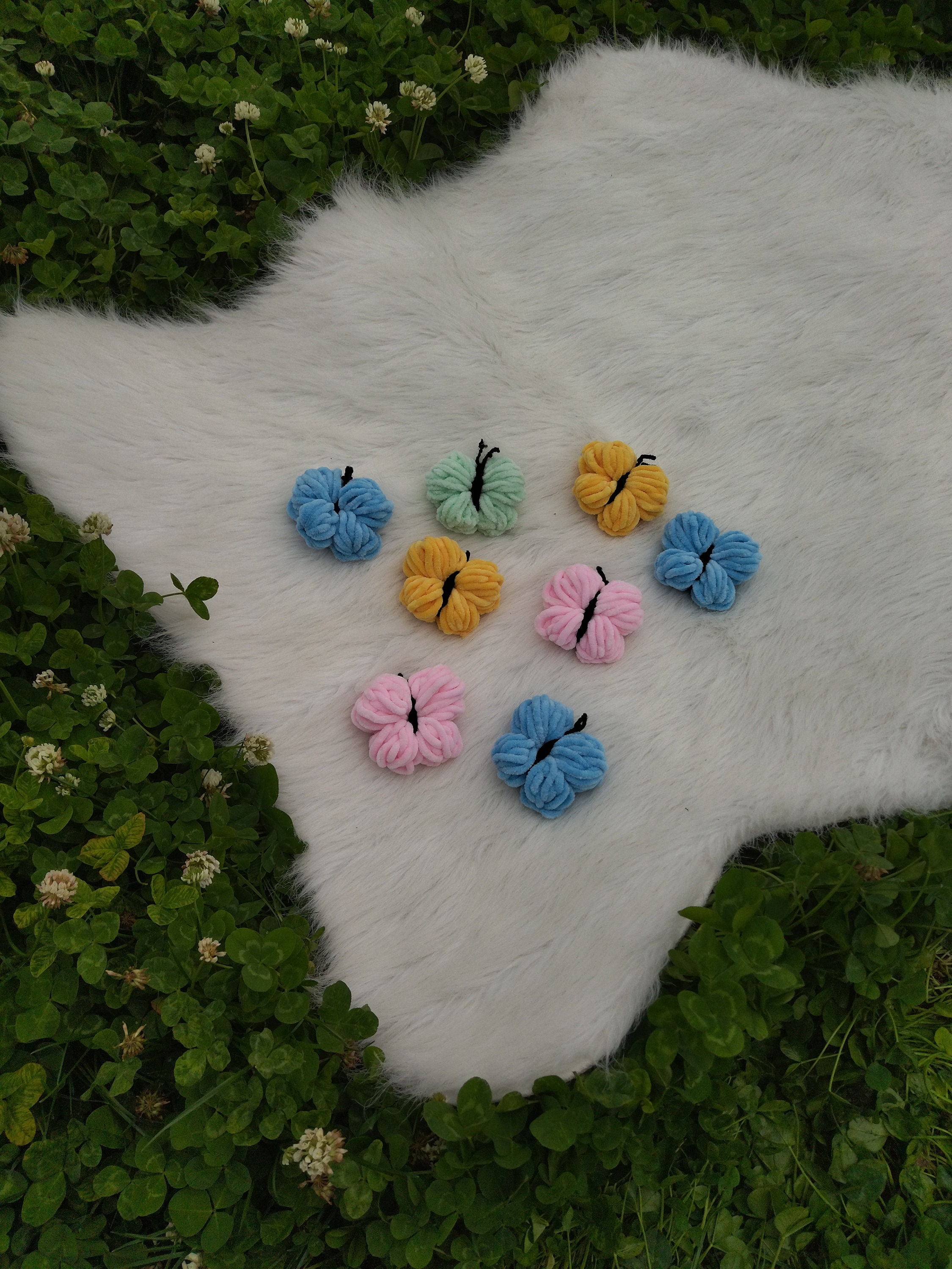 3D Crochet Large Velvet Butterfly Motifs, Knitted Butterflies, Crochet ...