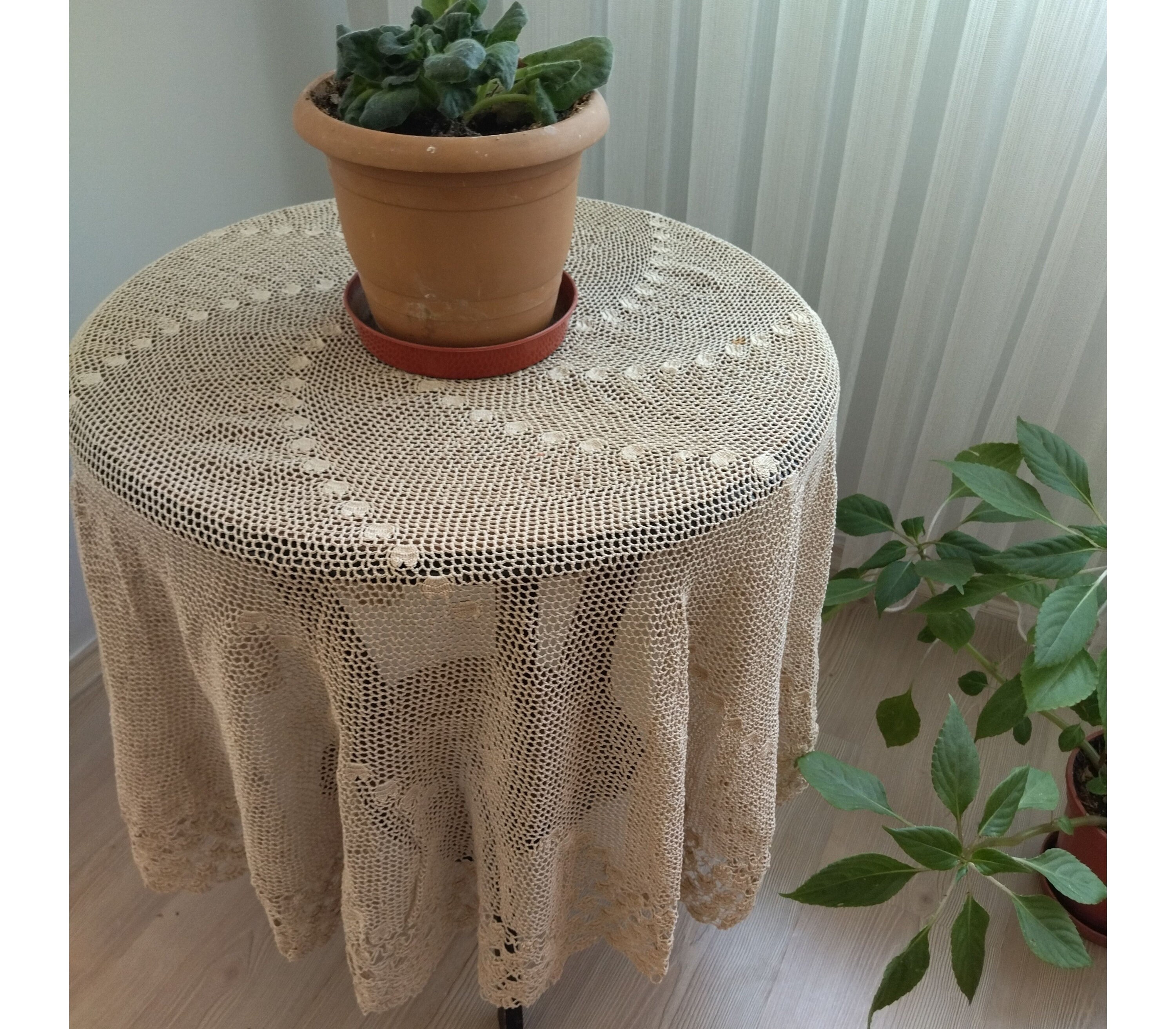 Round Lace Tablecloth,vintage New Home Gift,authentic,boho, Banquet ...
