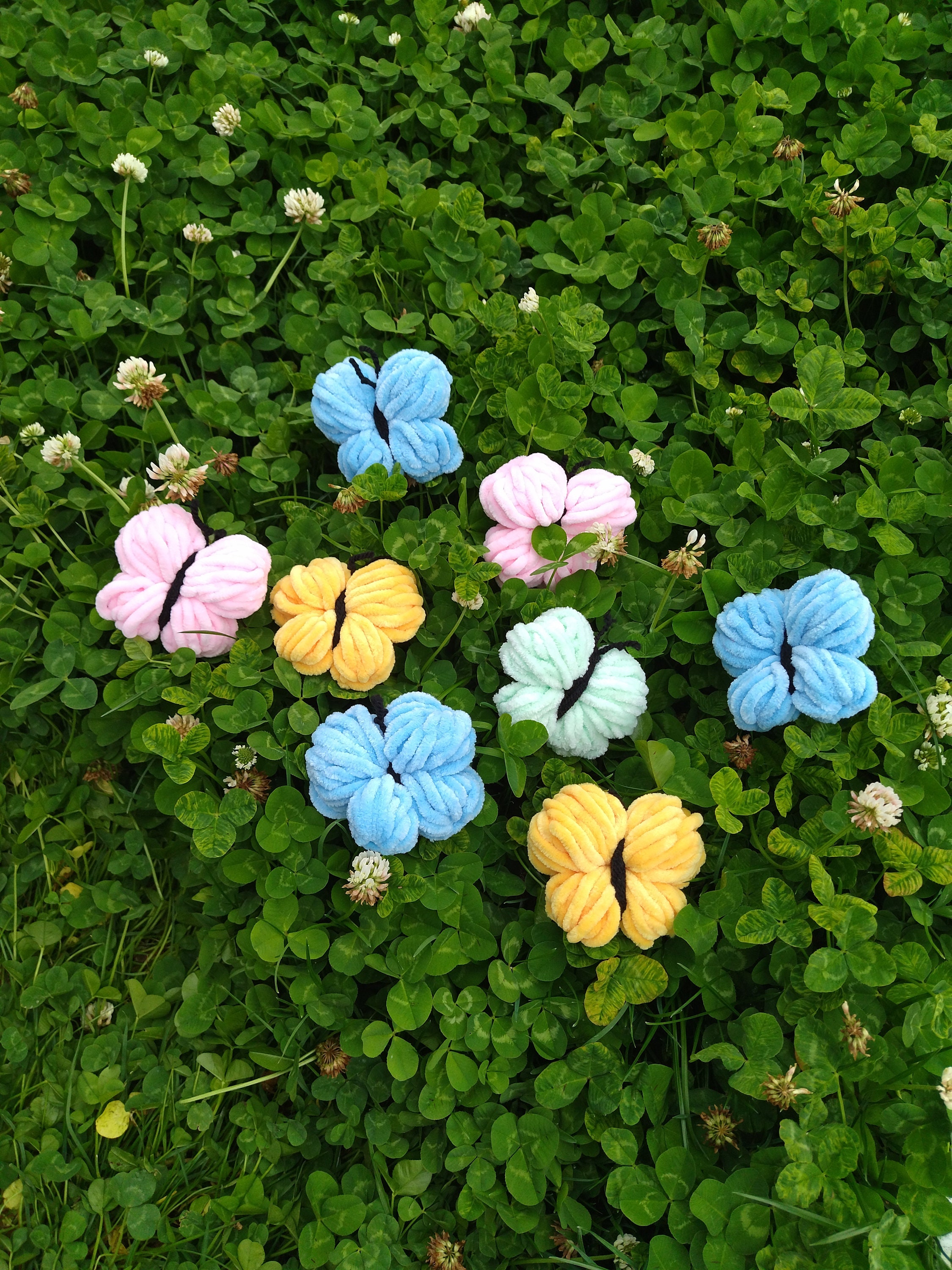 3D Crochet Large Velvet Butterfly Motifs, Knitted Butterflies, Crochet ...