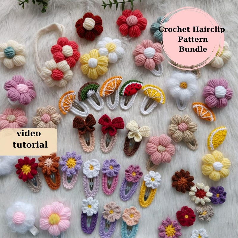 Barrette With Crochet Bow - Etsy