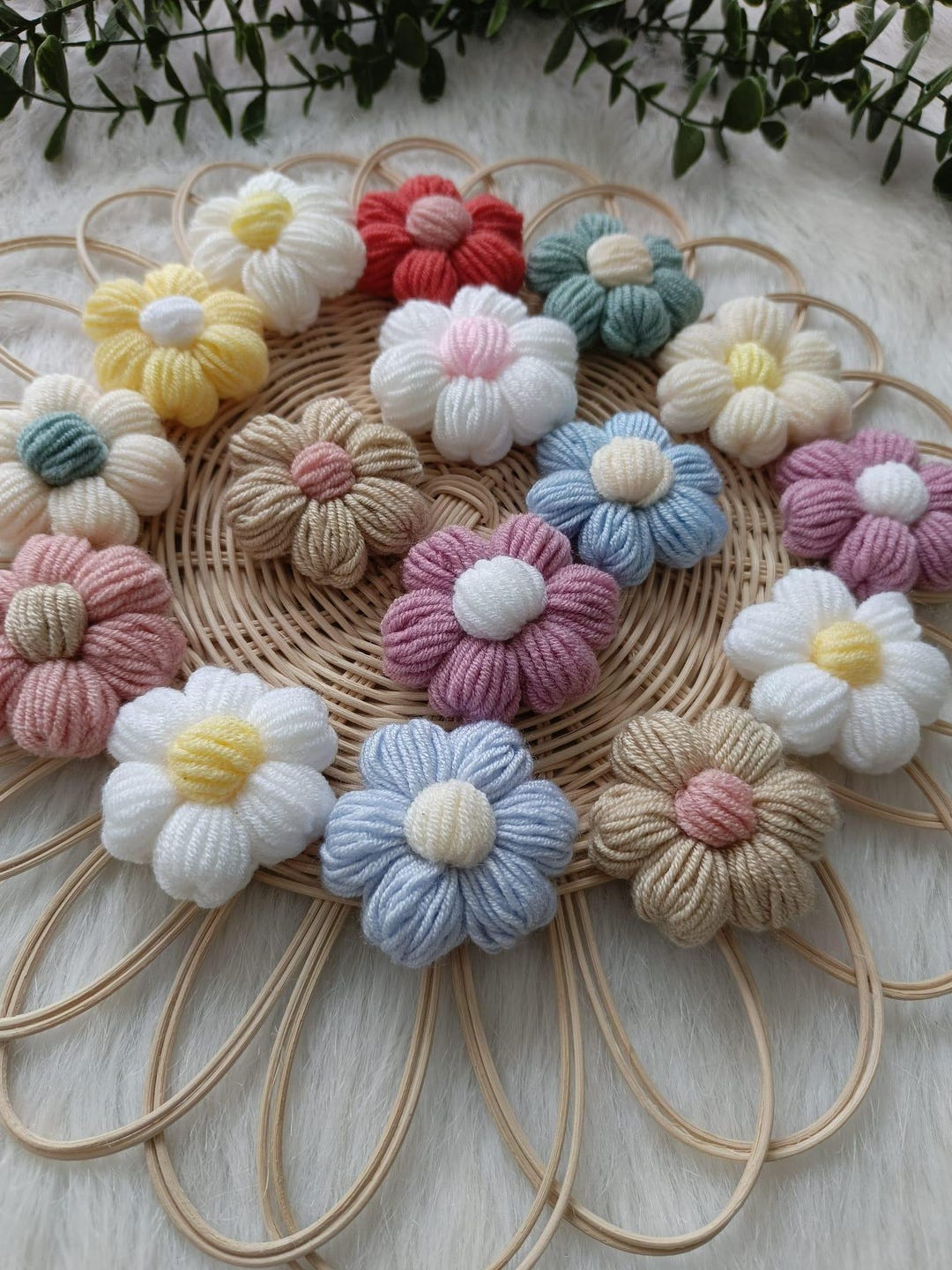 Crochet Daisy Applique Pattern, Mini Flowers Pattern, Floral Embroidery ...