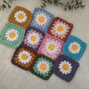 Crochet Daisy Granny Square Pattern: Beginner Friendly (PDF Pattern) - Etsy