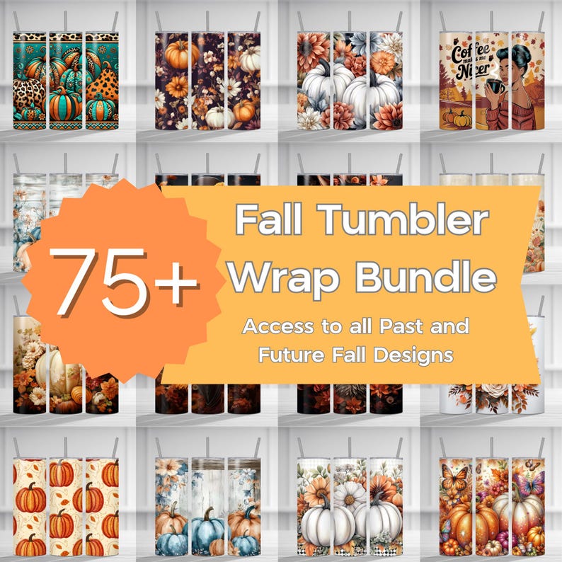 Fall Tumbler Wrap Bundle: 75+ Designs, 20 Oz (digital Download) - Etsy