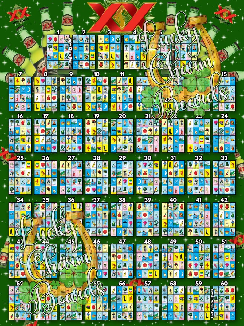 Loteria Board, First to Fill, Full Card, 60 Numbers - Etsy