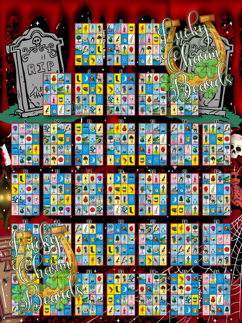 Loteria Board, Originals, FTF, First to Fill, Full Card, 36 Numbers - Etsy